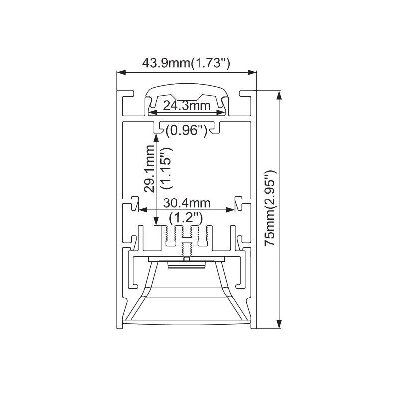 TP-03 ALUMINIUM PROFILE FOR LEDiL DAISY SUSPENDED