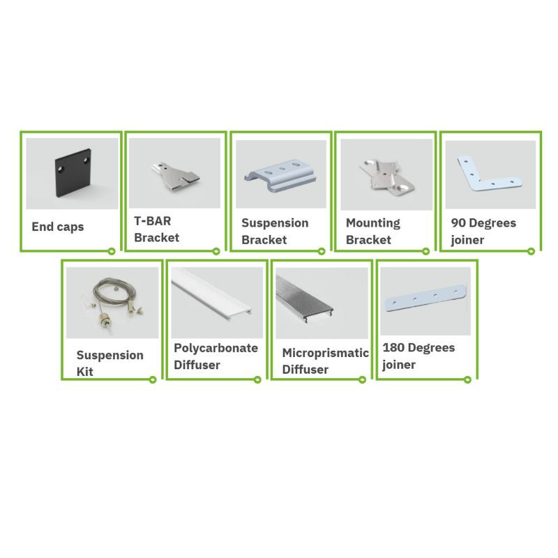 TP-08 ALUMINIUM PROFILE FOR LEDiL DAISY-MINI SUSPENDED SURFACE MOUNTED