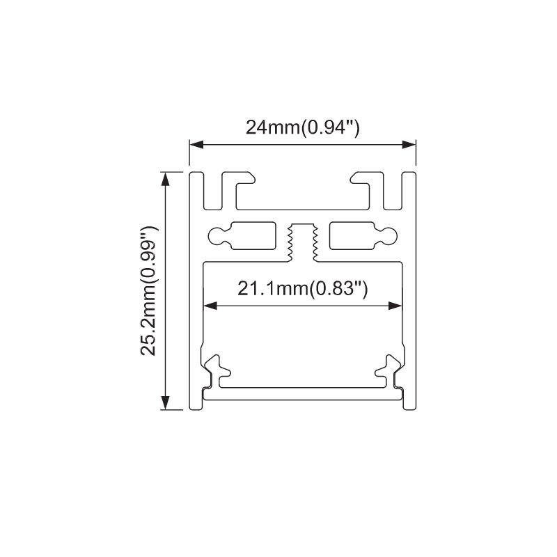 TP-08 ALUMINIUM PROFILE FOR LEDiL DAISY-MINI SUSPENDED SURFACE MOUNTED
