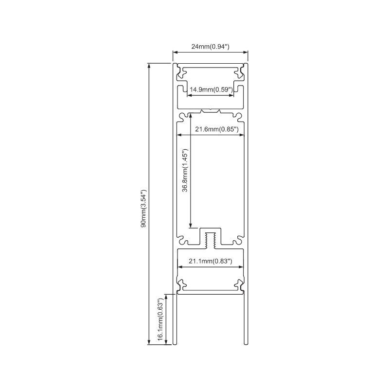 TP-11 ALUMINIUM PROFILE FOR LEDiL DAISY-MINI SUSPENDED