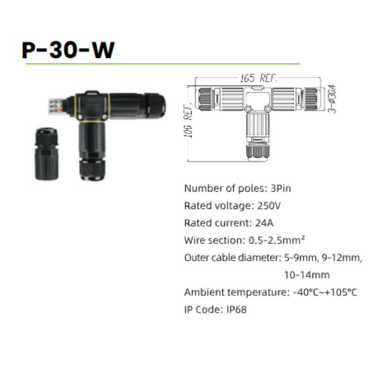 T TYPE IP68 Connector Screw Less
